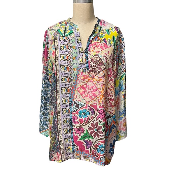 Johnny Was | Tops | Johnny Was Silk Tunic S | Poshmark
